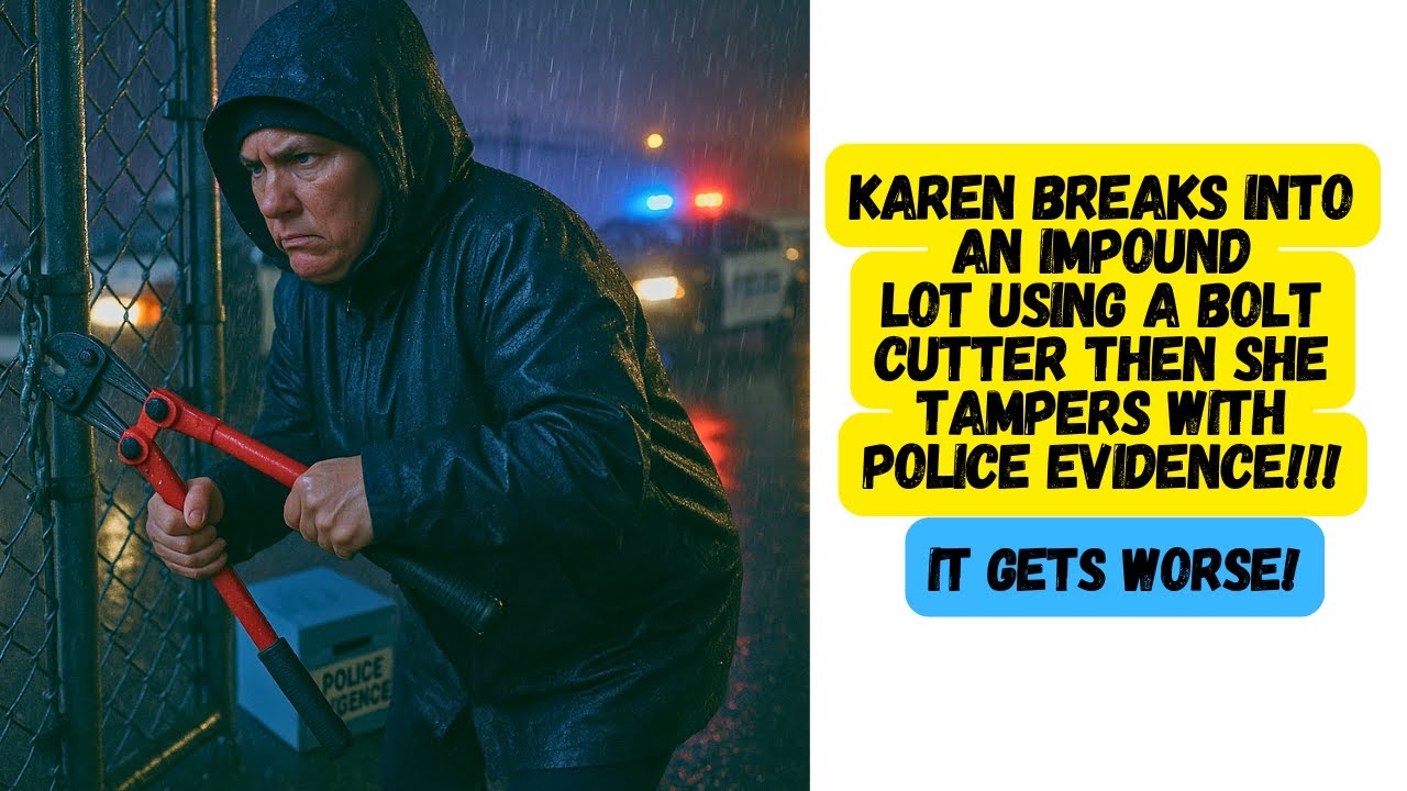 KAREN USES BOLT CUTTER TO BREAK INTO AN IMPOUND LOT AND SHE TAMPERS ...