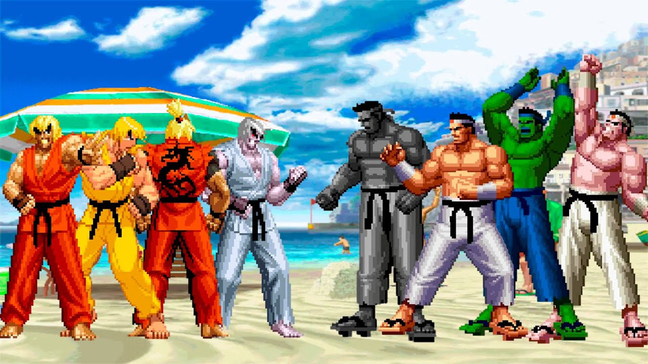 [KOF Mugen] Ken Team vs Goro Daimon Team - YouTube