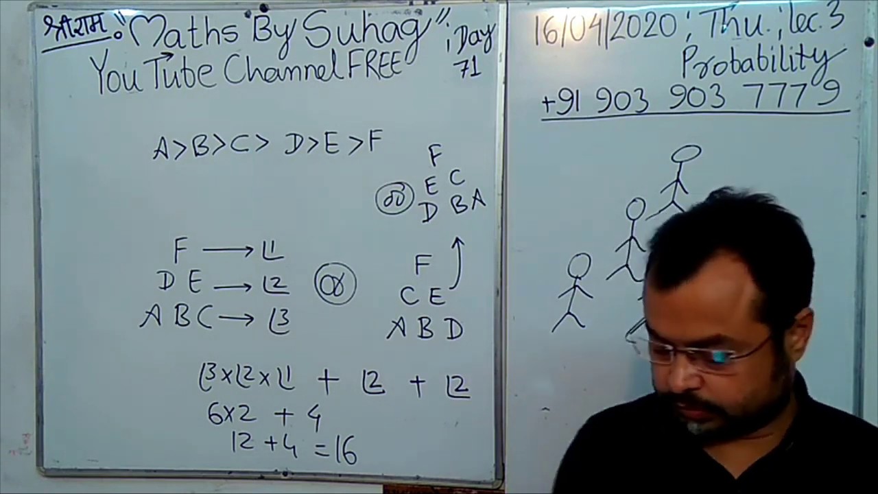 Day 71 Lec 3 Probability JEE 2020 Class 12 11 10 9 - YouTube