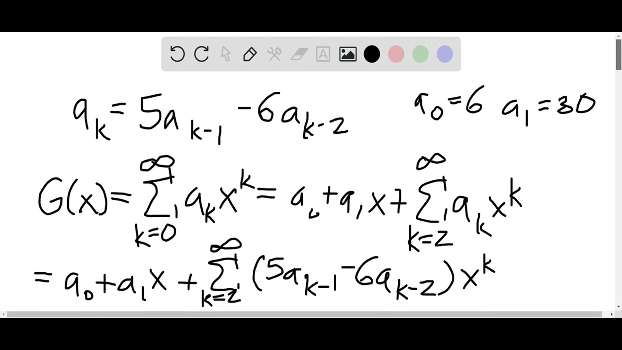 Use Generating Functions To Solve The Recurrence Relation With Initial