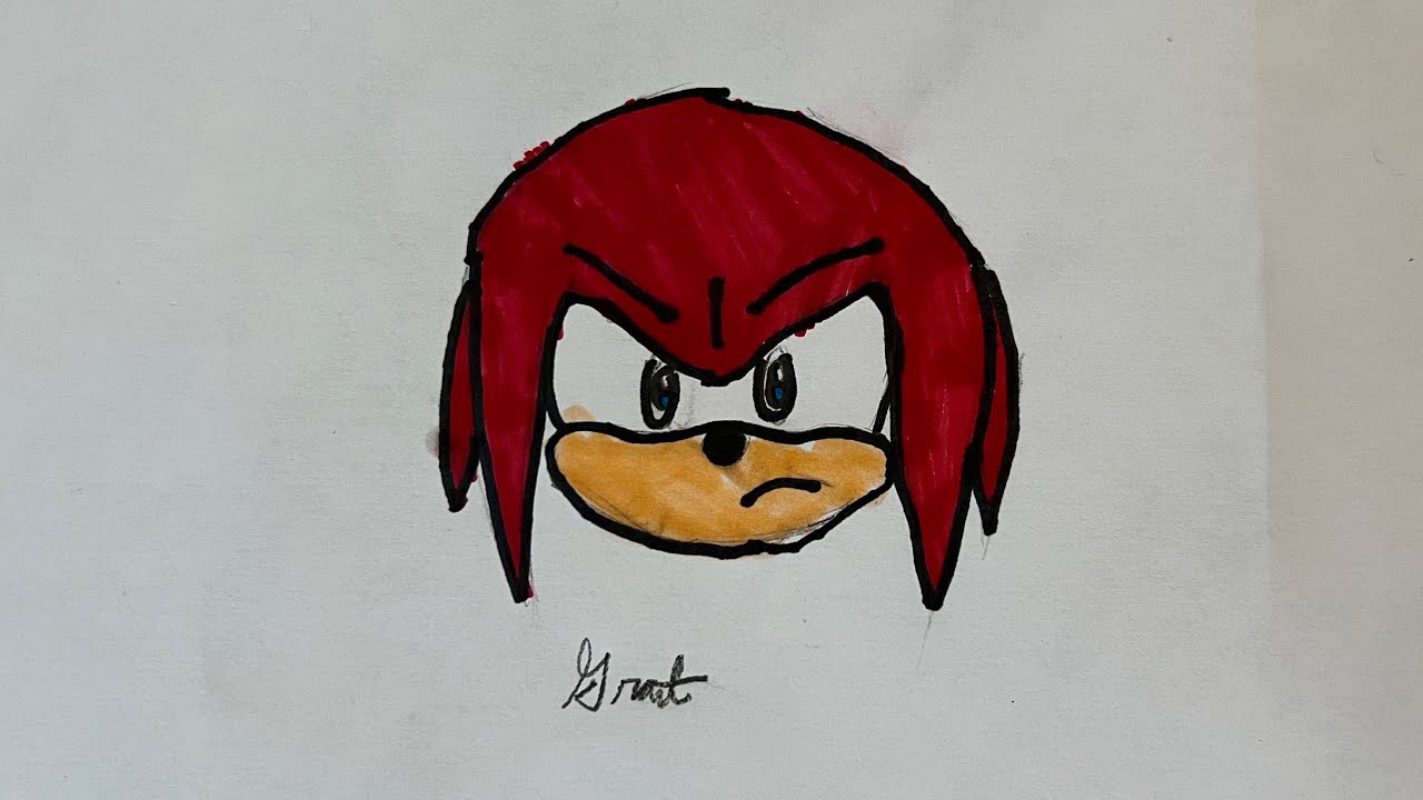 How to draw Knuckles with color - YouTube