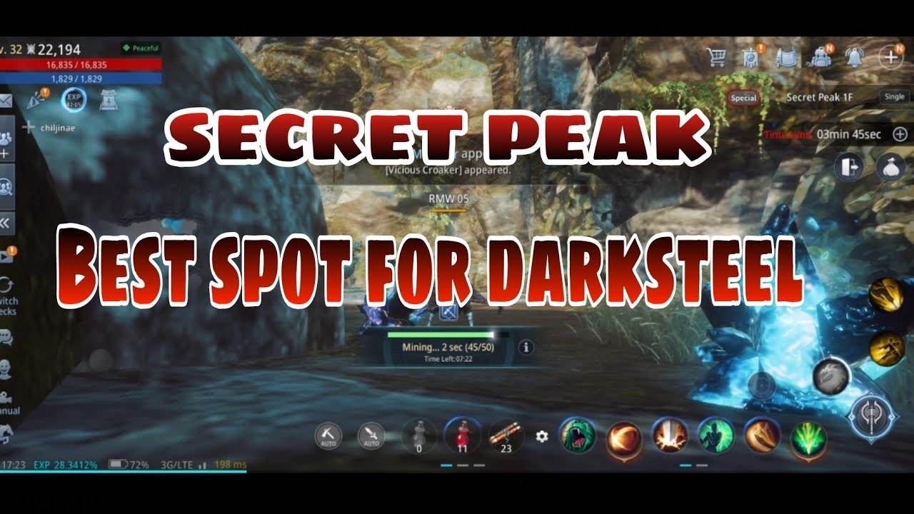 MIR4 - Best Spot for yellow and red Darksteel in Secret Peak 1F - 6F ...