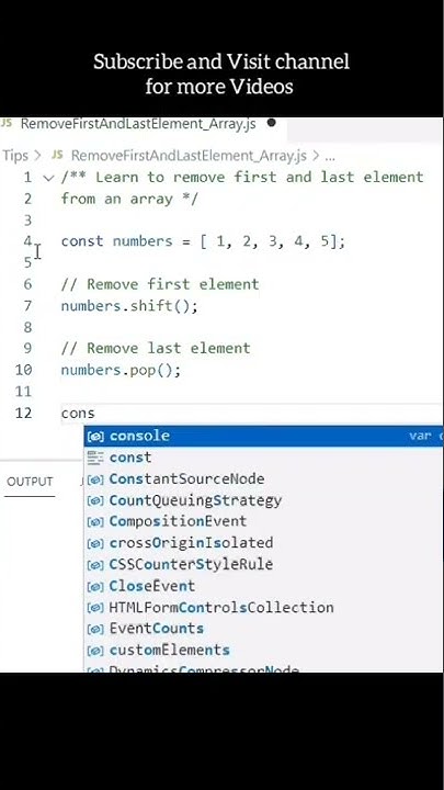 JavaScript tips | Remove first and last elements from an array #shorts - YouTube