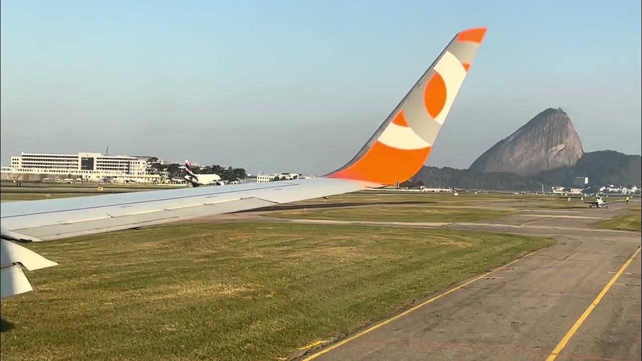 Decolagem do Santos Dumont SDU/SBRJ - GOL Boeing 737-8EH PR-GTC - vôo G31471 - destino FLN/SBFL ...