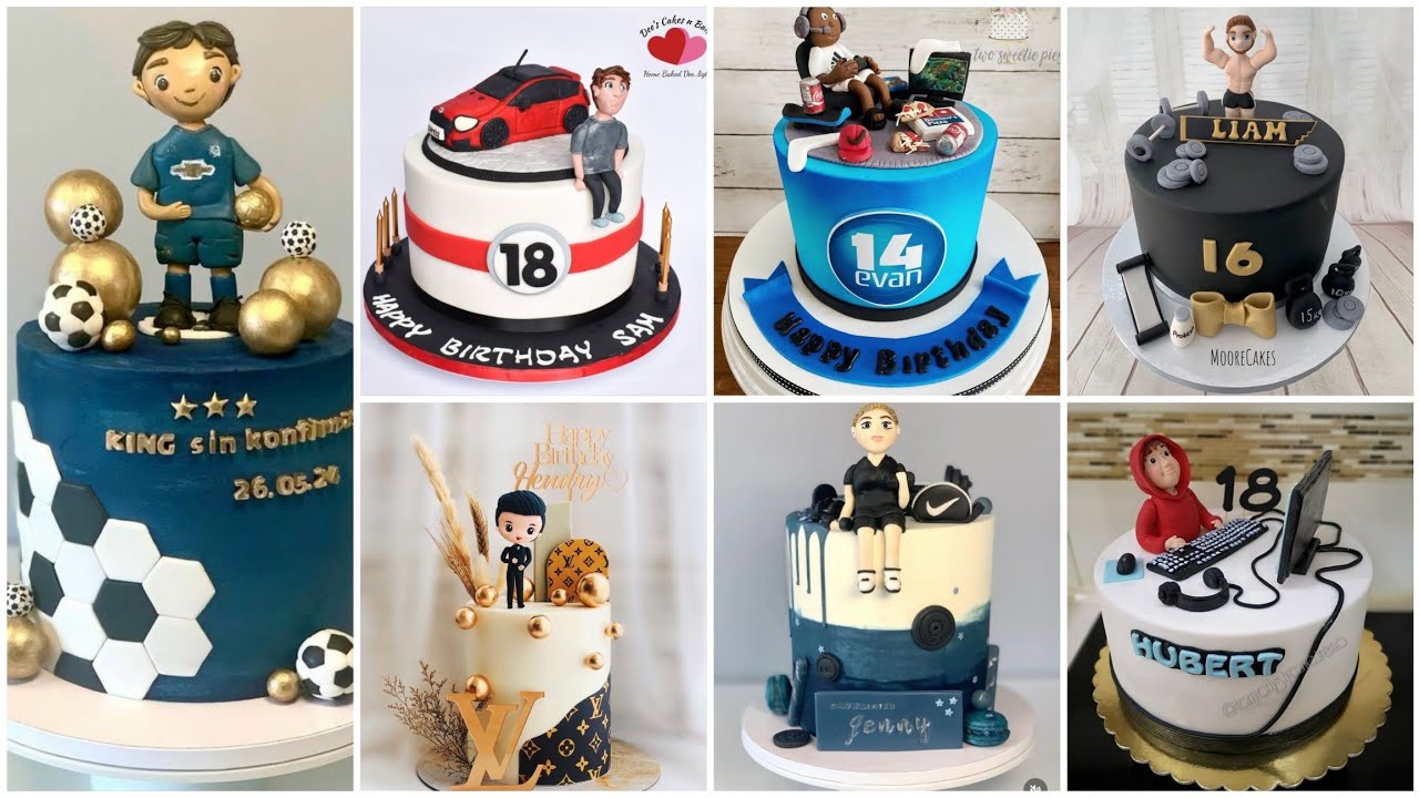 Teenage boys Birthday cake design / Boys Birthday cake design - YouTube