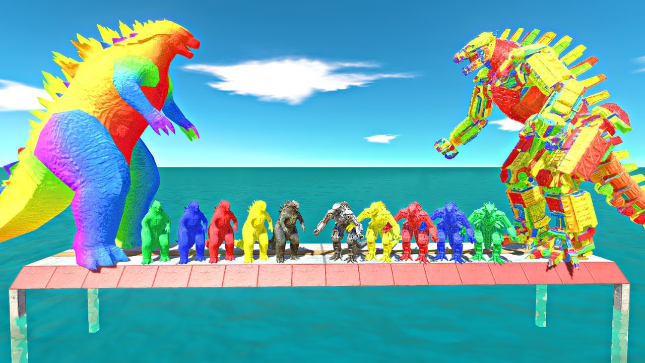 Legendary Color Godzilla Battle on Coliseum | Colourful Godzilla 2014 ...