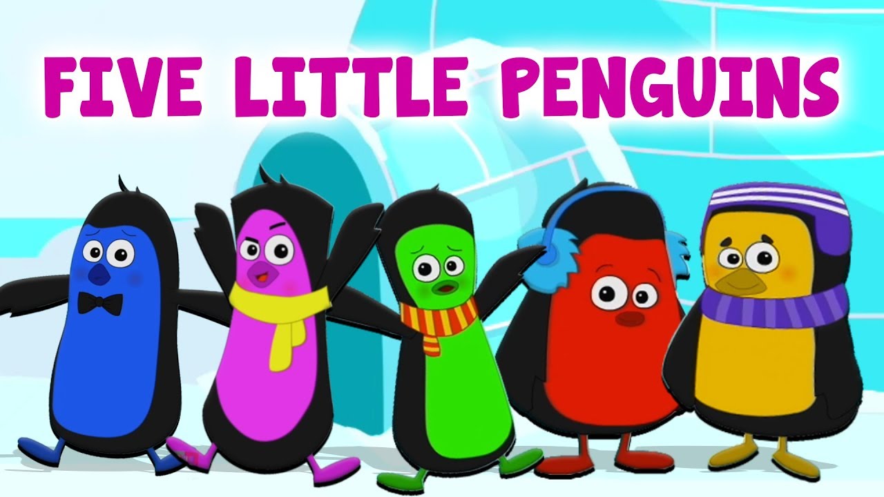 cinco pinguins pequenos | crianças rimas | canções do bebê | Five ...