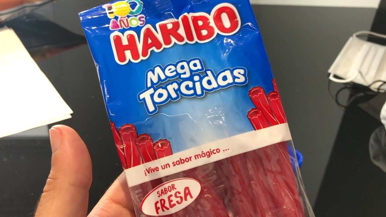 Haribo XXL Strawberry Straw - YouTube