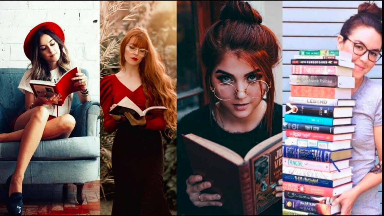 Girls poses With Books || Latest photography ideas with books ...