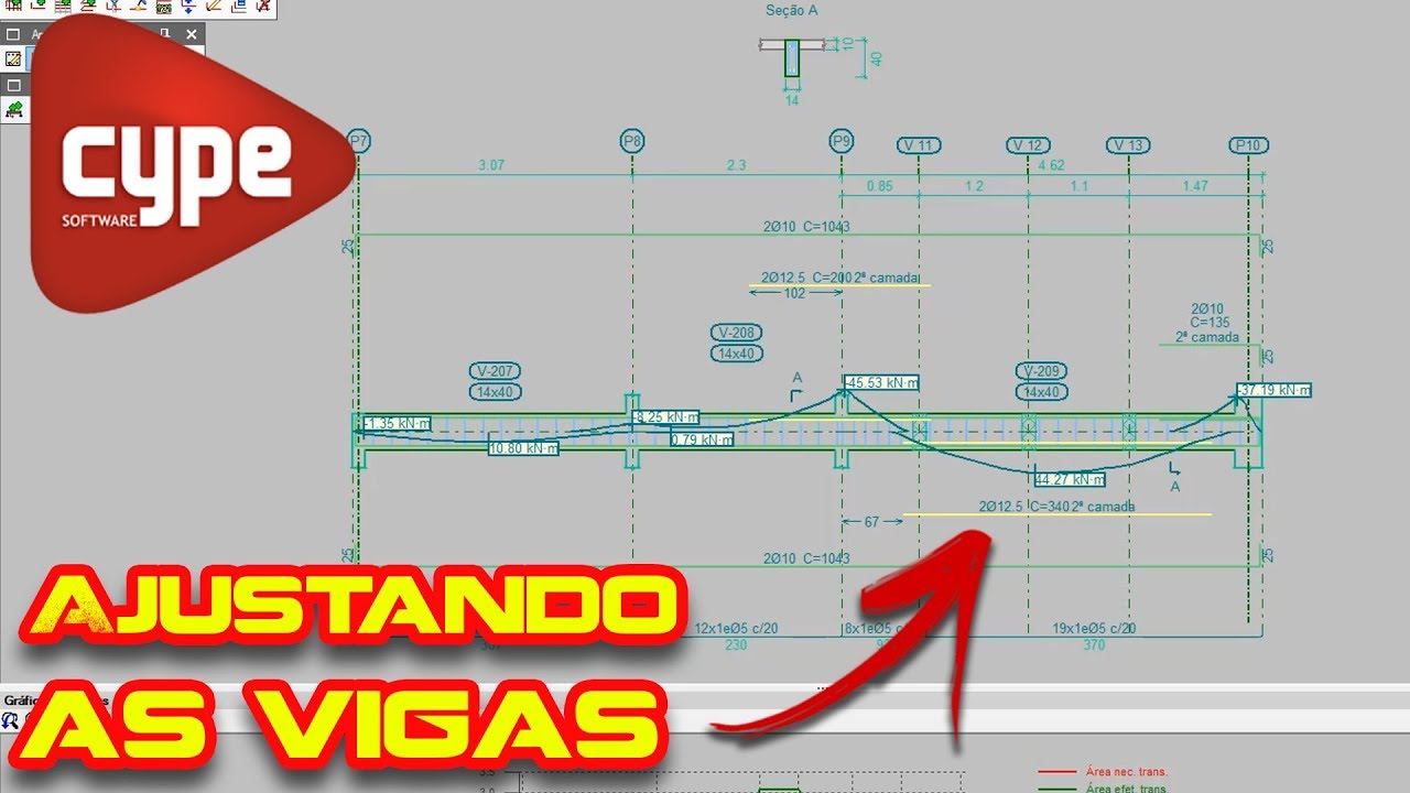 Como ficou o dimensionamento das vigas no Cypecad - YouTube