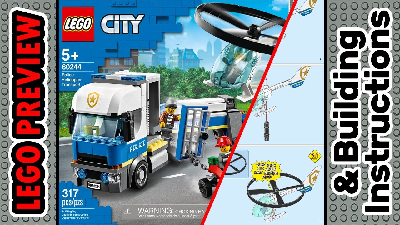 PREVIEW: 60244, LEGO City, Police Helicopter Transport & Building ...