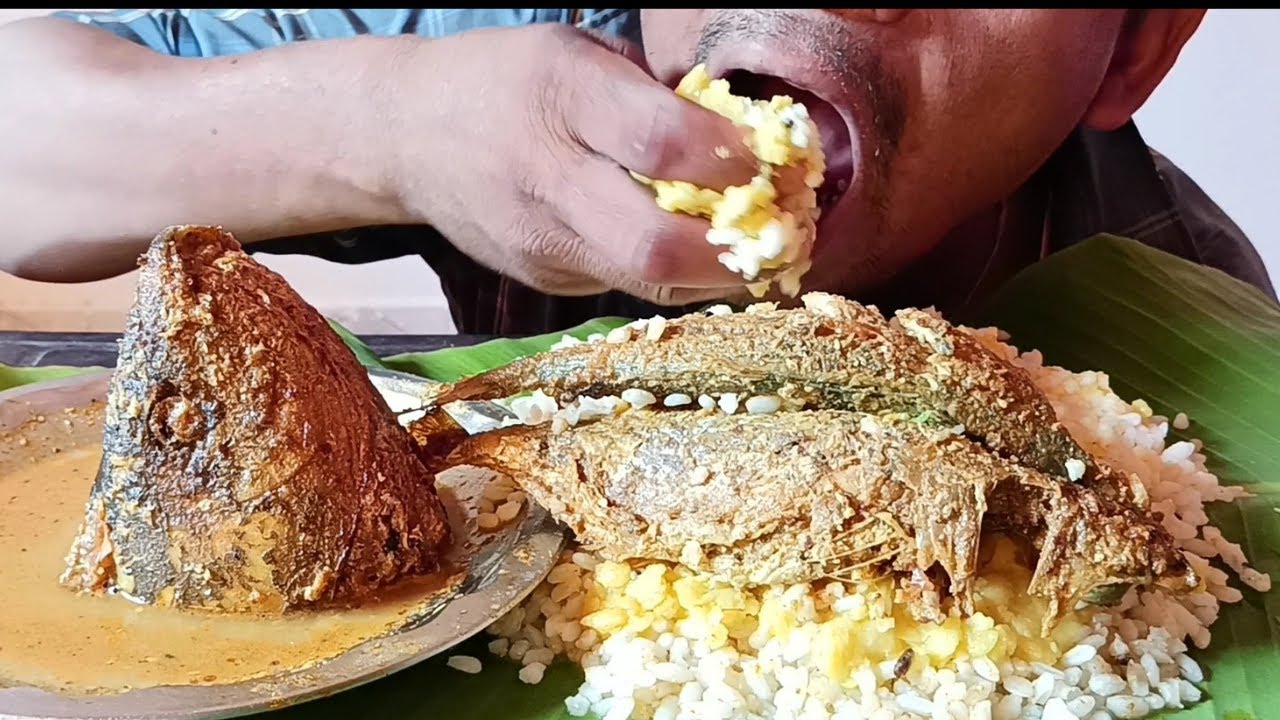 Food Eating : Rice, Rahu Fish Head, Machhli Curry Mukbang | Eat Houn ...
