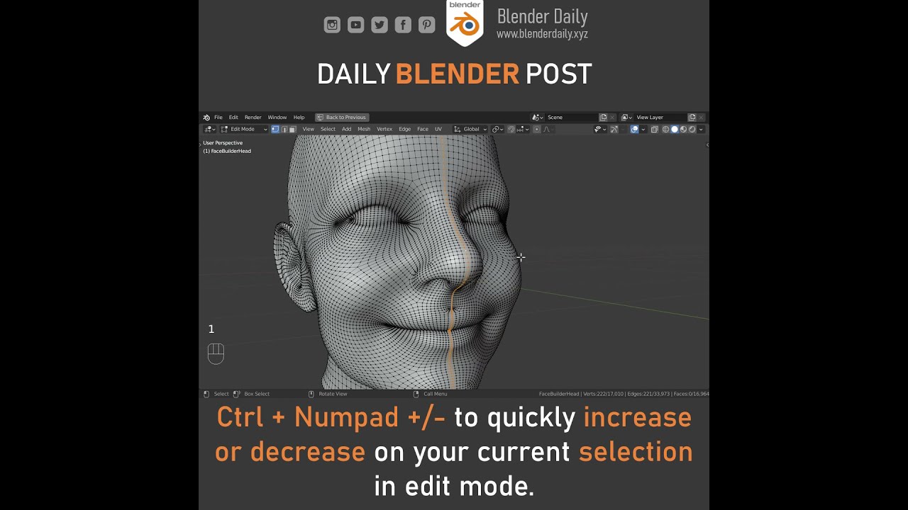 How To Increase decrease Selections In Edit Mode Blender YouTube How To Increase decrease Selections In Edit Mode Blender YouTube