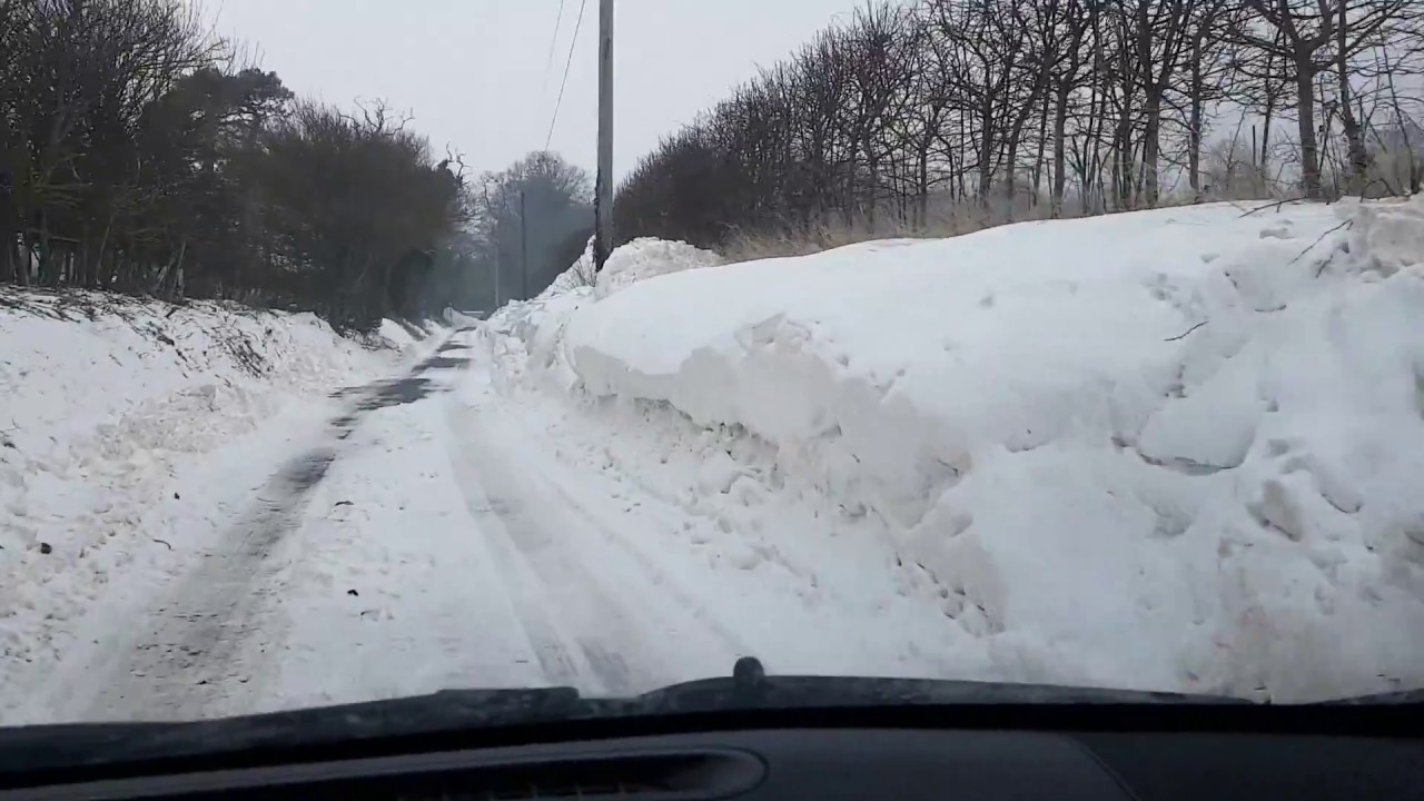 Driving through snow drifts on Norfolk coast road 11th March 2018 - YouTube