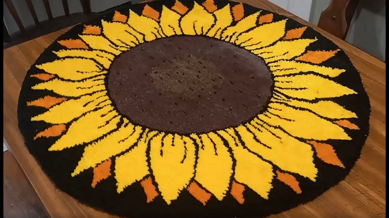 Making a Fiery Sunflower Rug From Start To Finish with a Tufting Gun ...