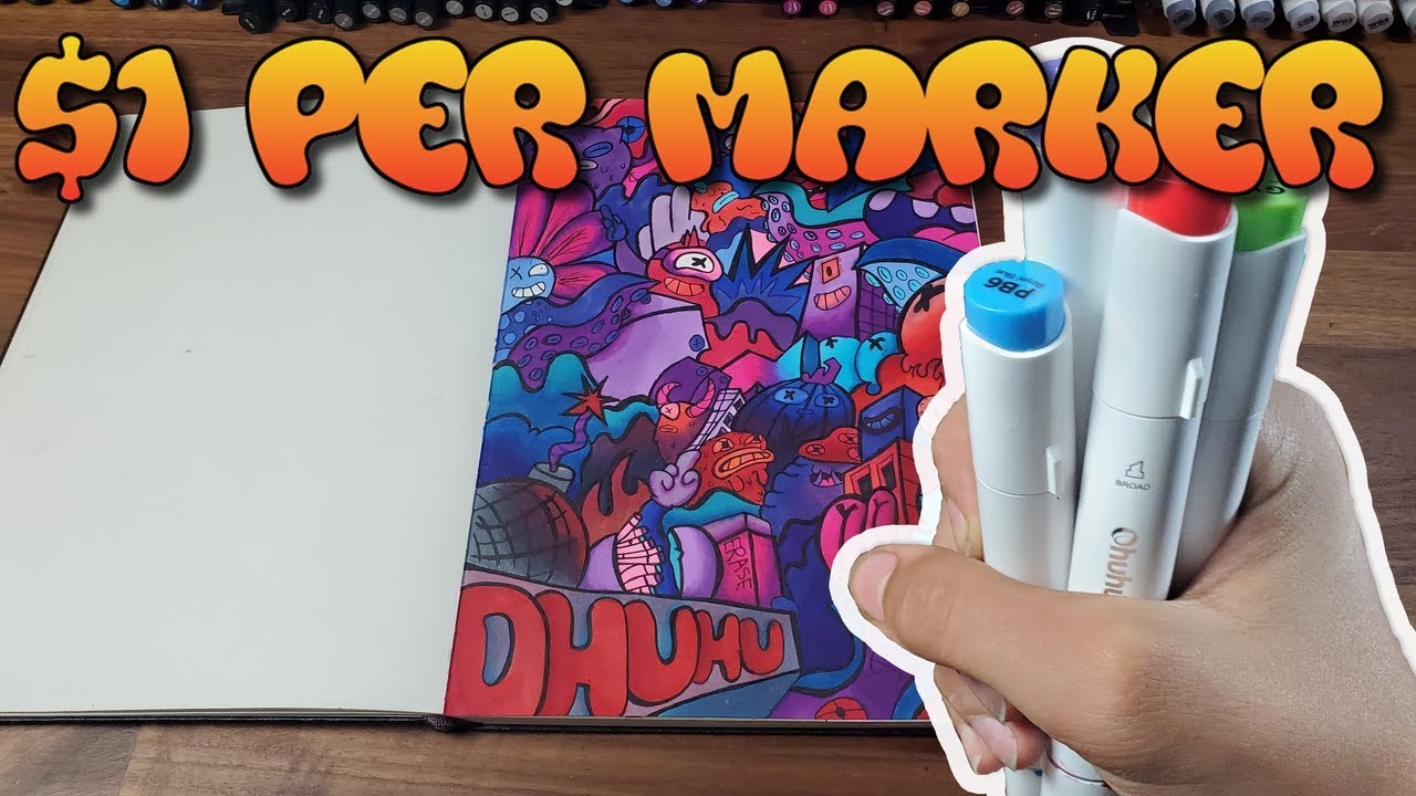 Cheap Markers WITH A BRUSH NIB Ohuhu 2019 Markers Marker Review cheap-markers-with-a-brush-nib-ohuhu-2019-markers-marker-review