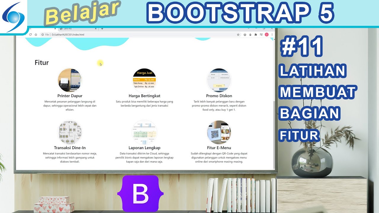 Latihan Membuat Bagian Fitur Situs Startup – Belajar Bootstrap 5 #11 - YouTube