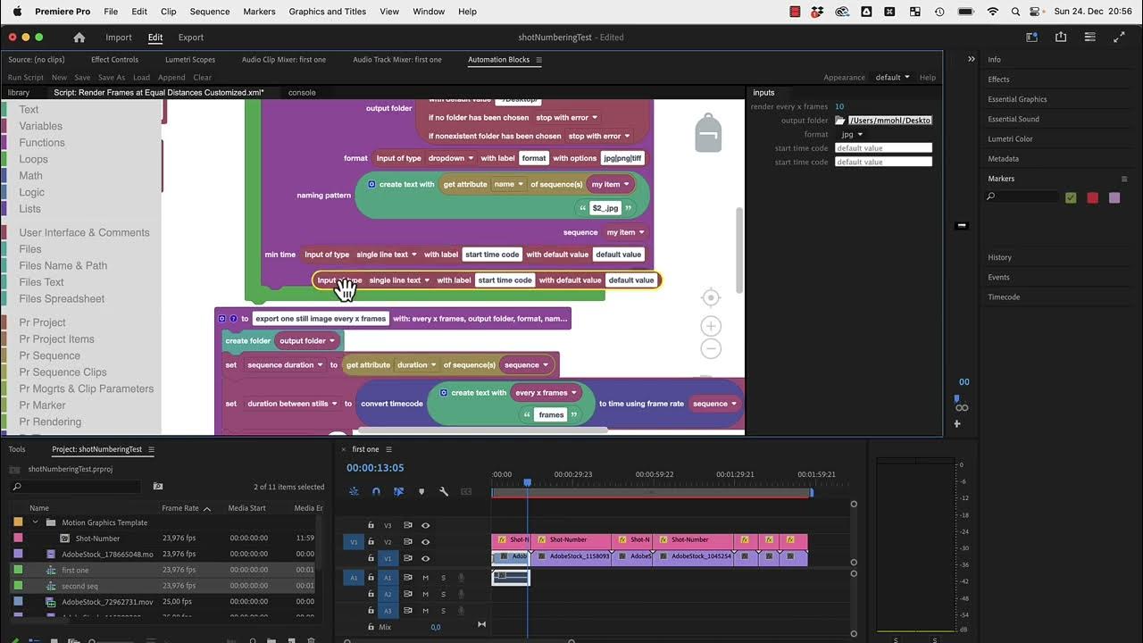 Customize Automation Blocks Pr Tool Render Frames at Equal Distances - YouTube