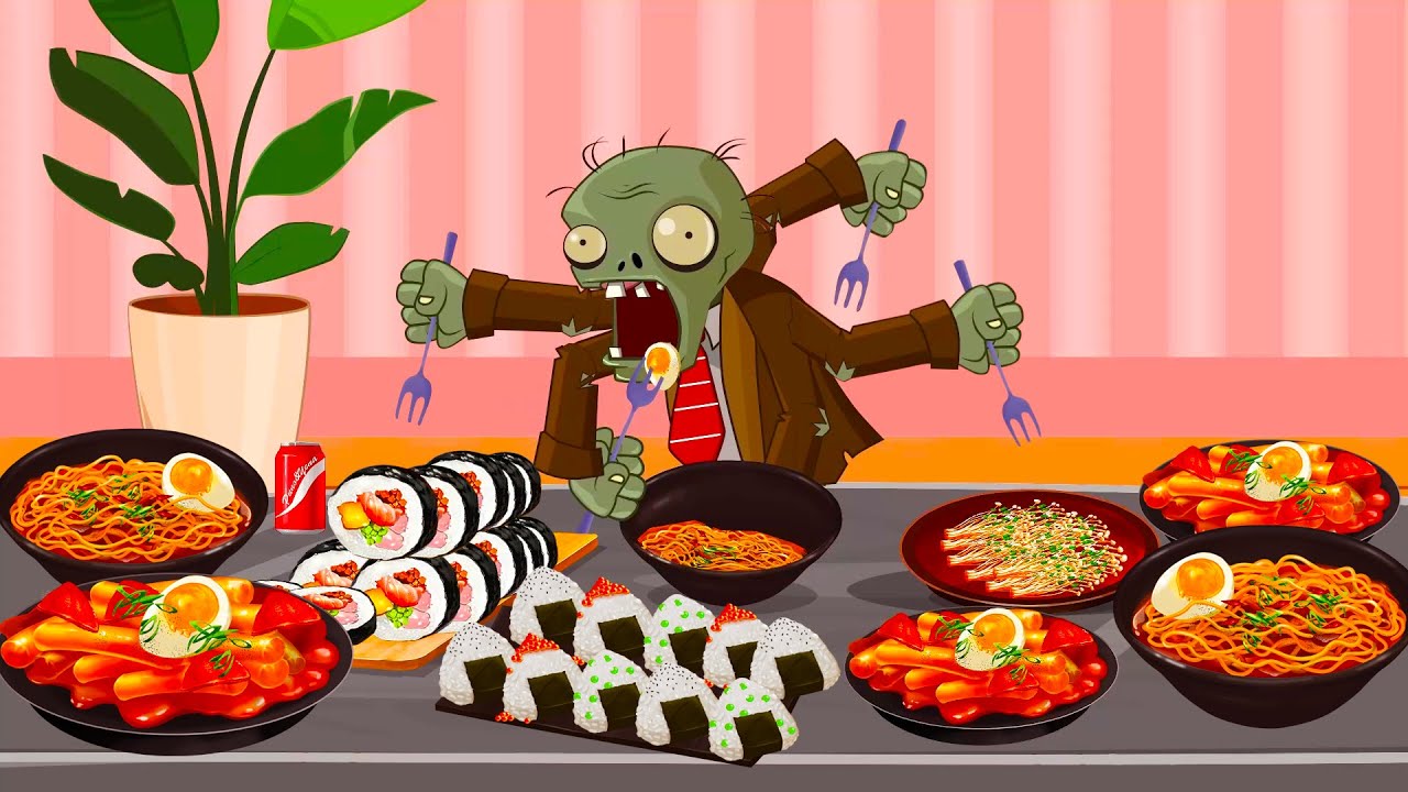 Plants Vs Zombies Animation - Zombie mukbang /seaweed rice / Yena Comic ...