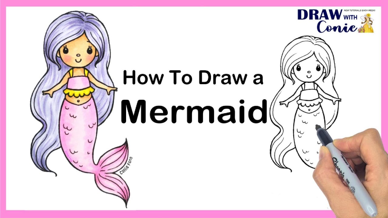 How To Draw A Mermaid Easy Kids Art Step By Step - YouTube