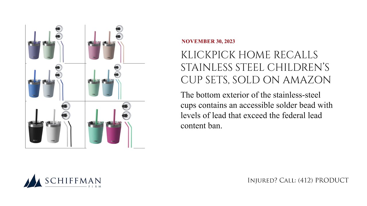 Klickpick Home Recalls Stainless Steel Children’s Cup Sets – Sold on ...