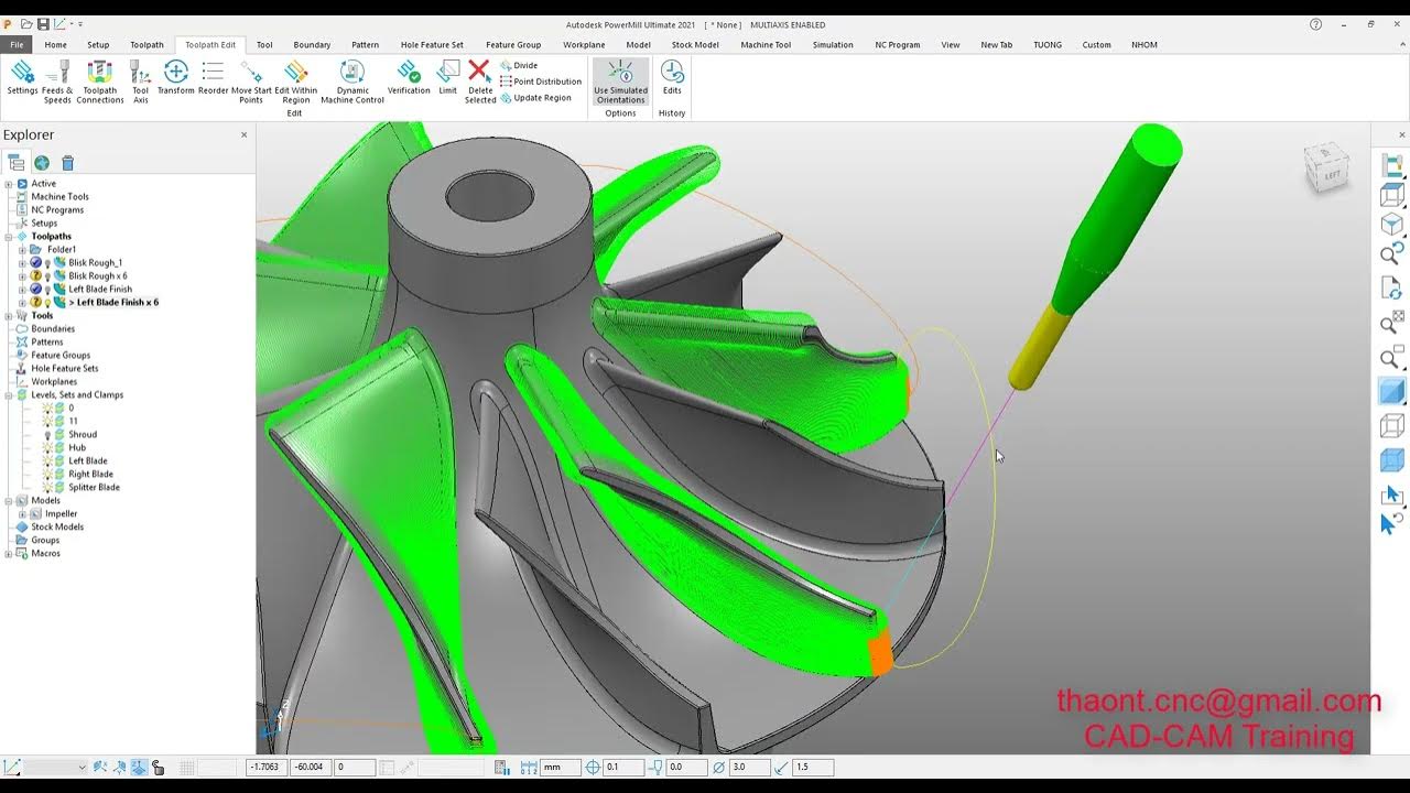Powermill 5 Axis Training Youtube