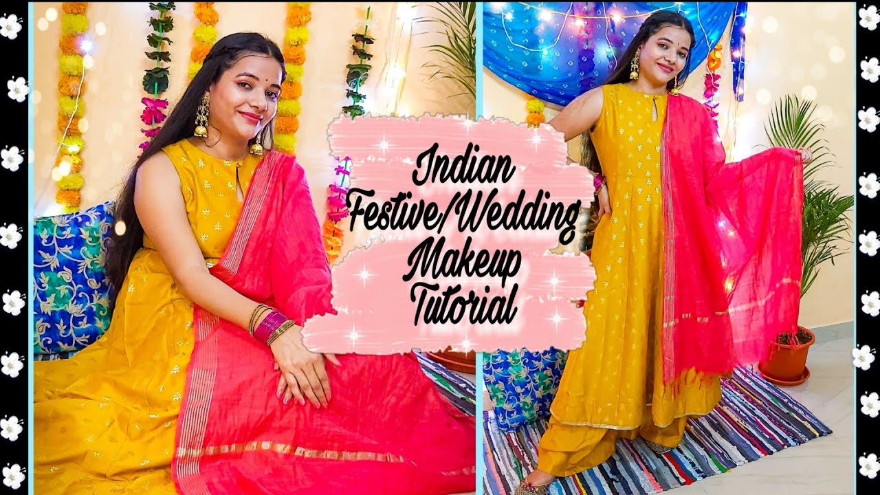 Affordable Festive Glam Makeup Tutorial |Long Lasting Garba/Navratri ...