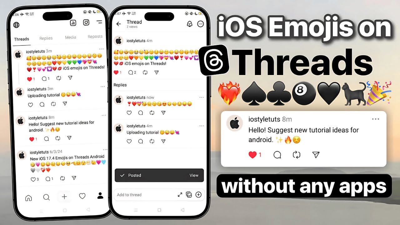 iOS Emoji on Threads App (Instagram) without using zFont! - YouTube