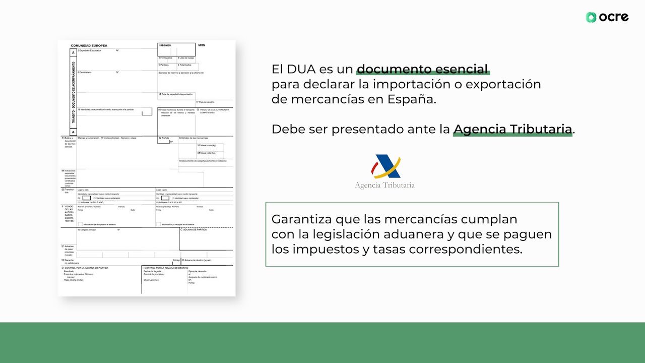 Aduanas: Digitalización de documentos DUA con OCRE - YouTube