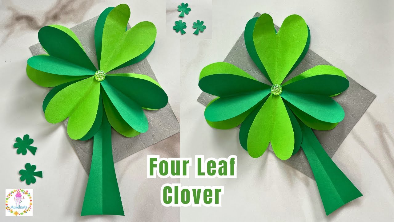 Make The Perfect Paper Shamrock In Just 2 Minutes! | Four Leaf Clover ...