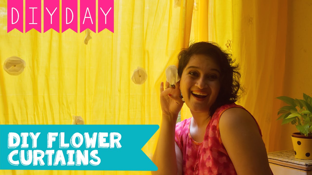 Easy DIY Flower Curtains I Room Decor Ideas | DIY Day Homes - YouTube