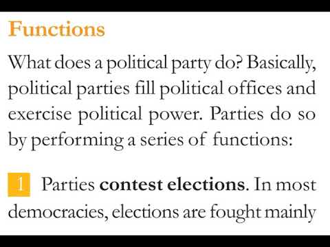 Function of political parties /poltical party/ch6/class 10/civics /part ...