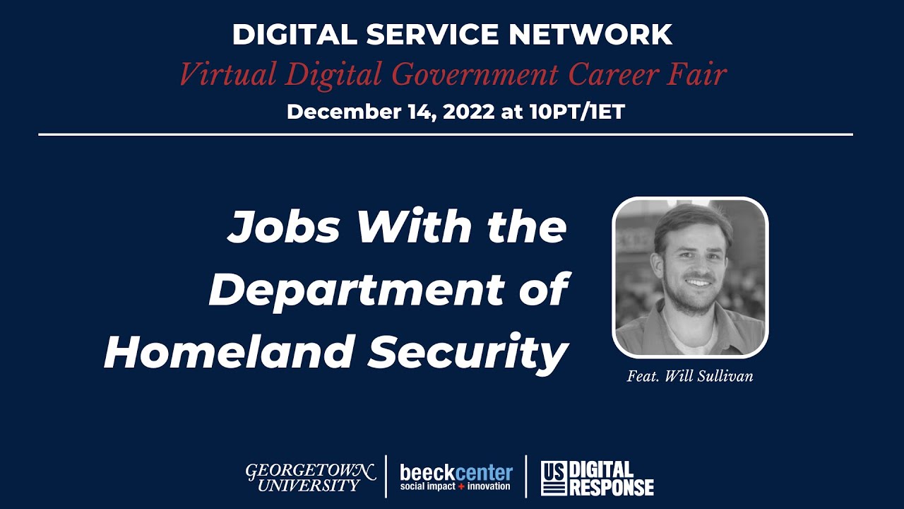 Digital Service Jobs With the Department of Homeland Security - YouTube