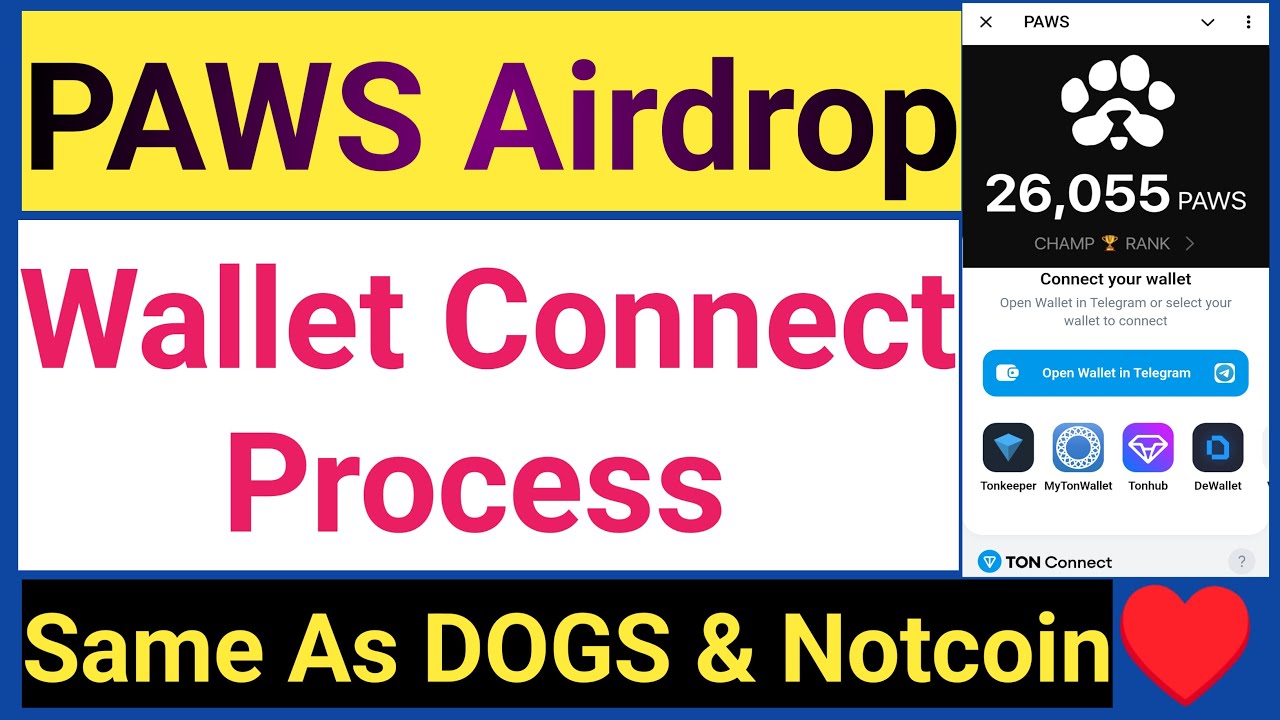 PAWS Airdrop Wallet Connect Process | Same As Notcoin | Same As DOGS ...