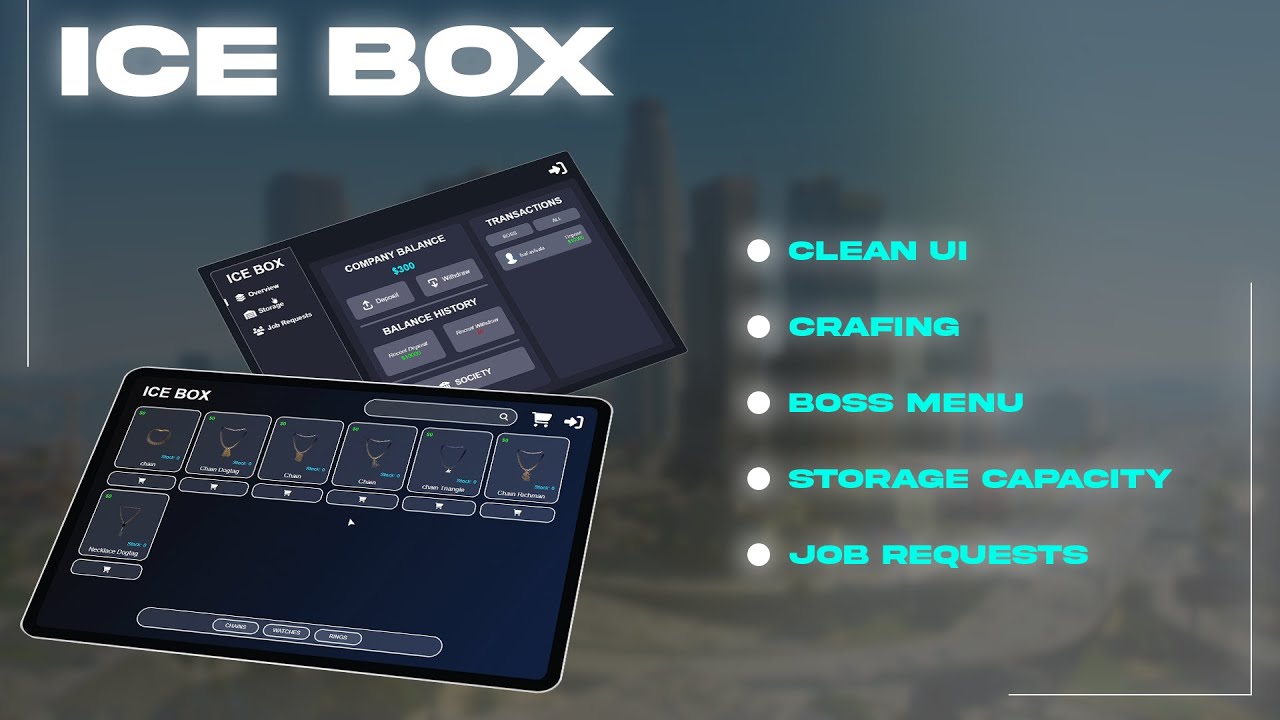 Ice Box | Crafting + Ingredients + Stock + Boss Menu + Storage + Job ...