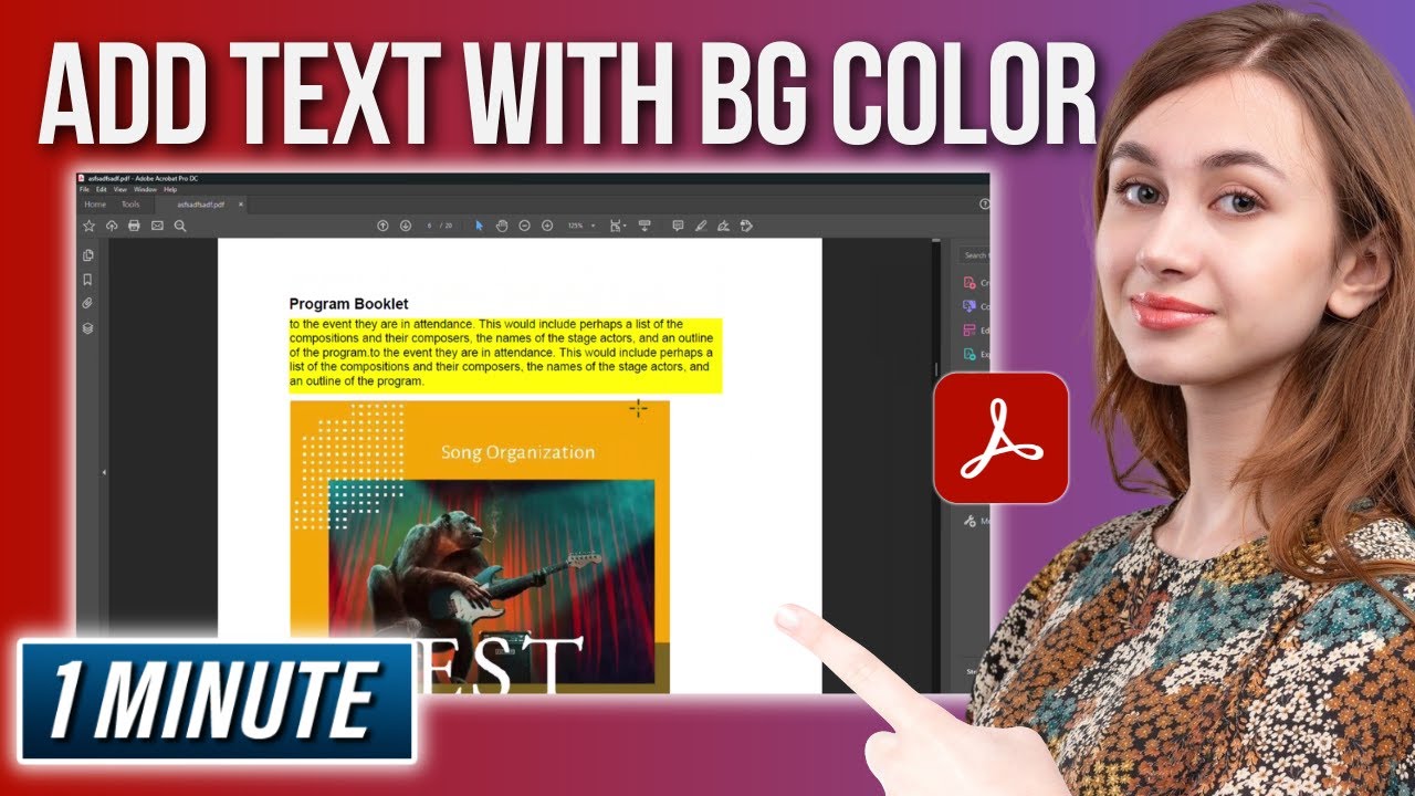 How to Add Text with Background in Adobe Acrobat - YouTube