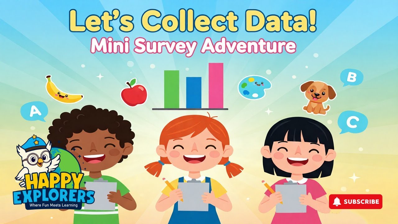 Collecting Data for Kids 📊 | Fun Mini Survey & Graph Learning | Happy ...