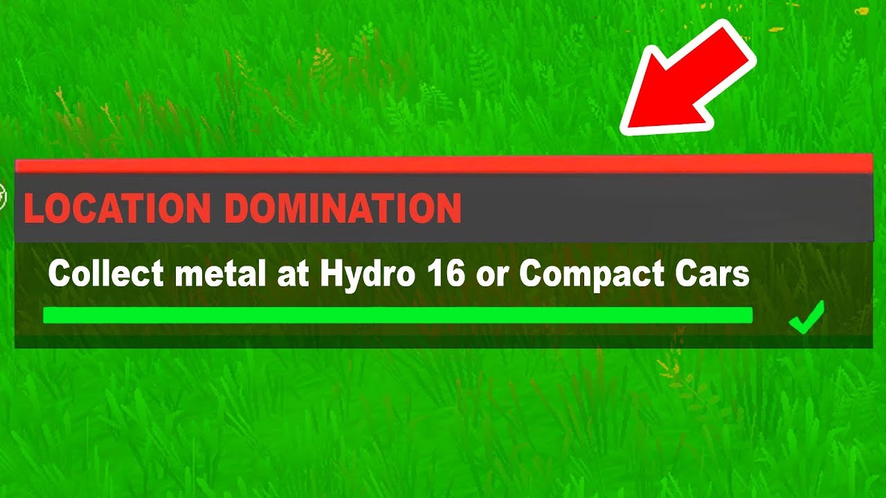 Collect metal at Hydro 16 or Compact Cars Fortnite - YouTube