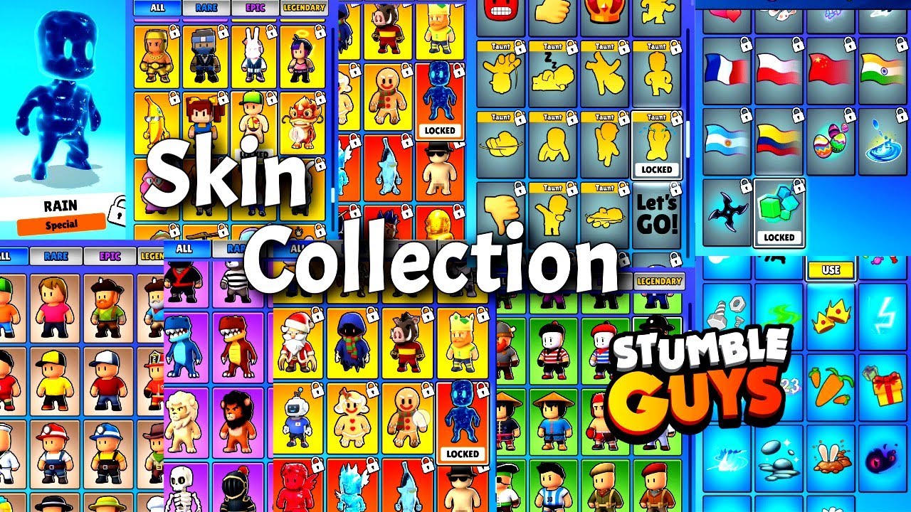 🤑Skin Collection🤑!! Stumble guys My inventory Tour - YouTube