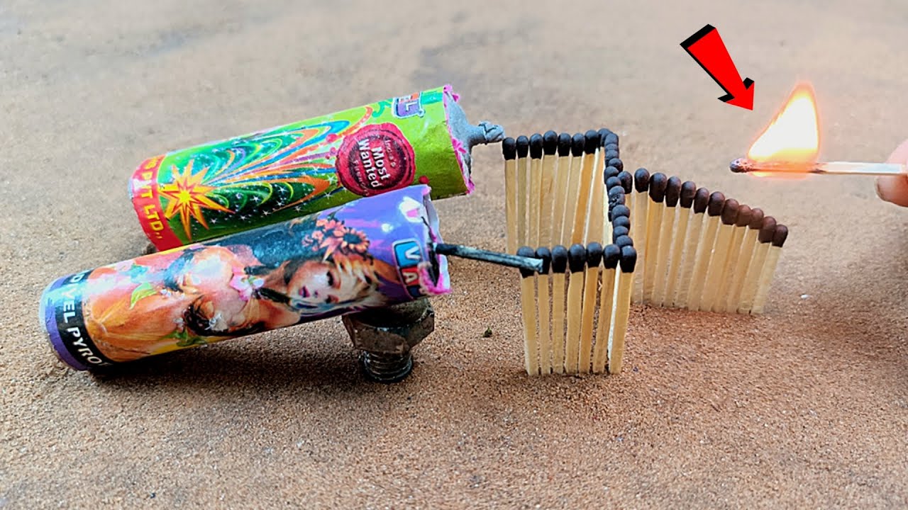 Matchstick chain reaction domino Feather pops vs Diwali Green Cracker ...