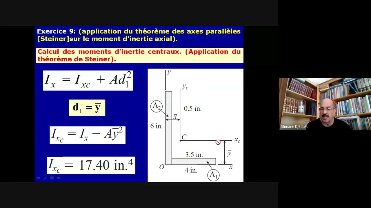Exercice 9 , Application du Théorème des axes parallèles [Steiner] sur ...