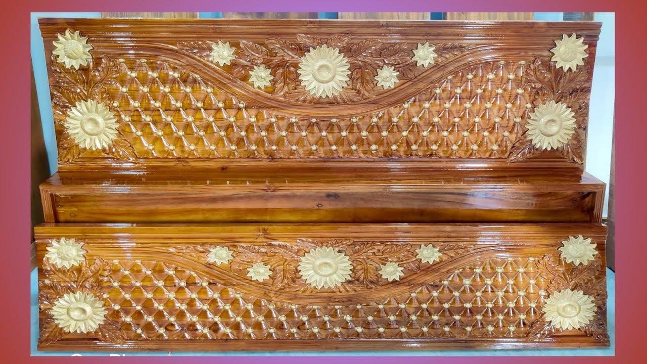 সেগুন কাঠের লেকার বার্নিশ করা বক্স খাট।New model lacquer polish kora ...