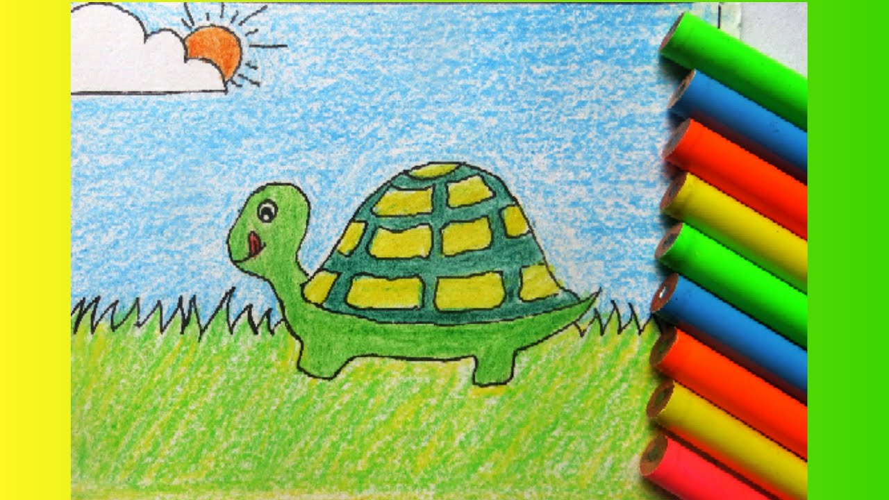 How to Draw a cute tortoise || draw kachhuva step by step DrawinG for ...