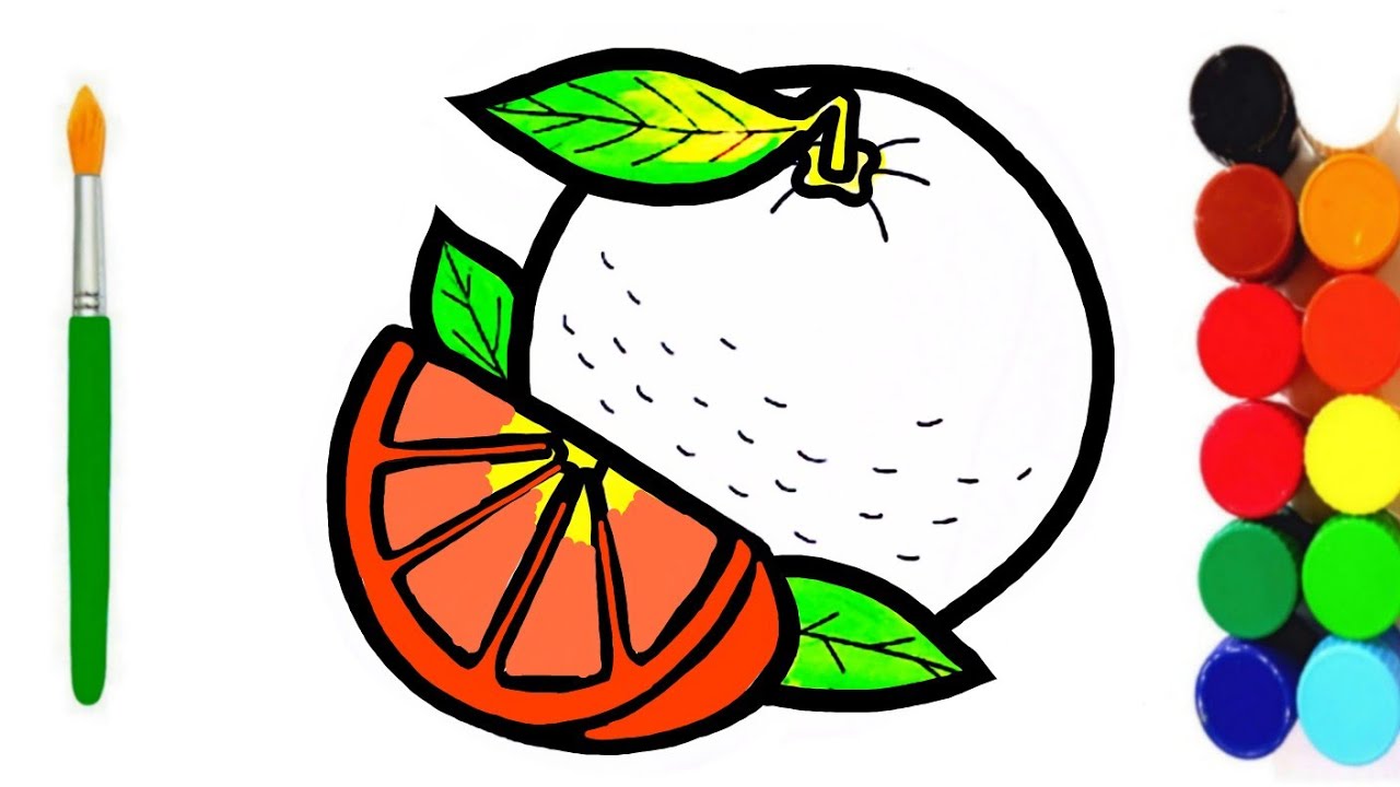 How to draw Orange 🍊 step by step | Orange drawing | Draw Orange easy ...