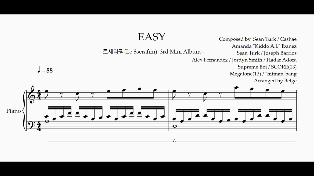 르세라핌(Le Sserafim) EASY Piano cover - YouTube