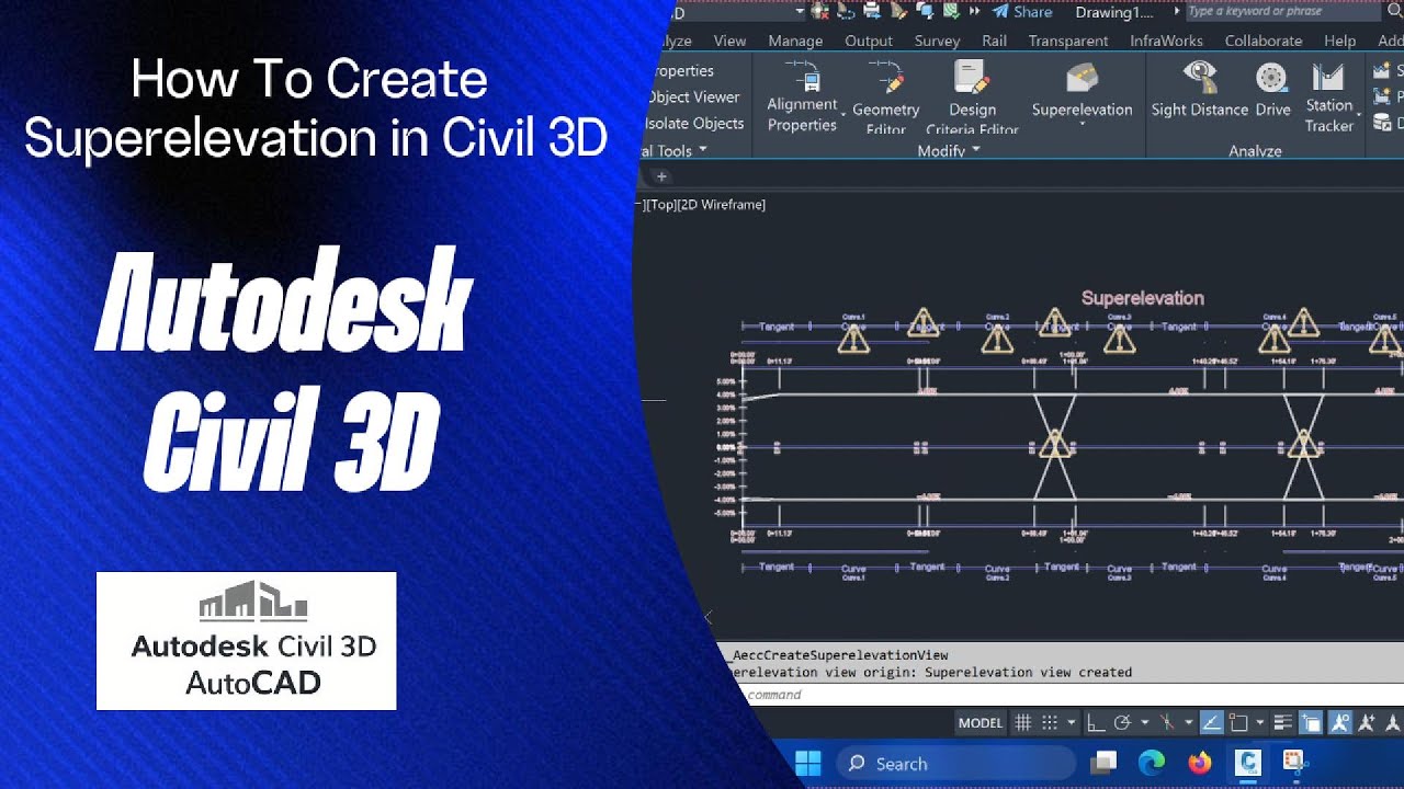 How to create superelevation in AutoCAD #autocadcivil3d #autodesk - YouTube