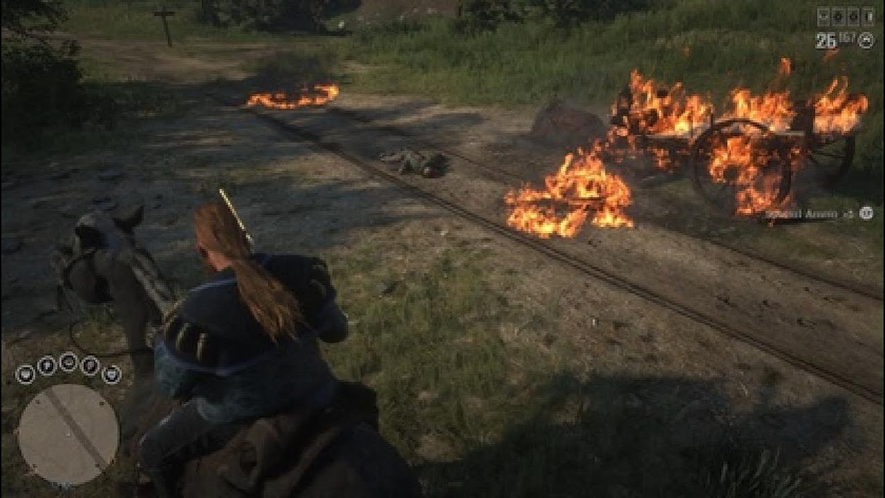 Red Dead Redemption 2 burning his hunting Wagon zBigRedMachinez - YouTube