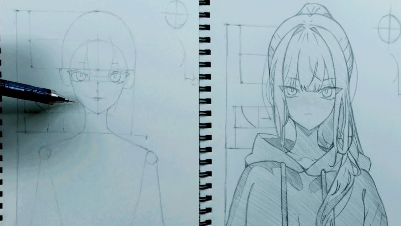 How To Draw Anime Front Profile - Easy Step by Step Tutorial ||Learn ...