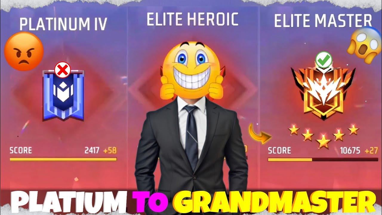 FINALLY PLATIUM TO GRANDMASTER DONE IN NEW SEASON-42 🤩|FREE FIRE SQUAD ...
