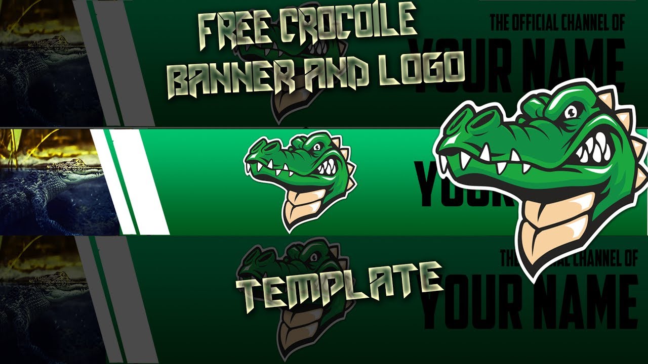 FREE CROCODILE BANNER + MASCOT LOGO TEMPLATES (MASCOT) | CROCODILE ...